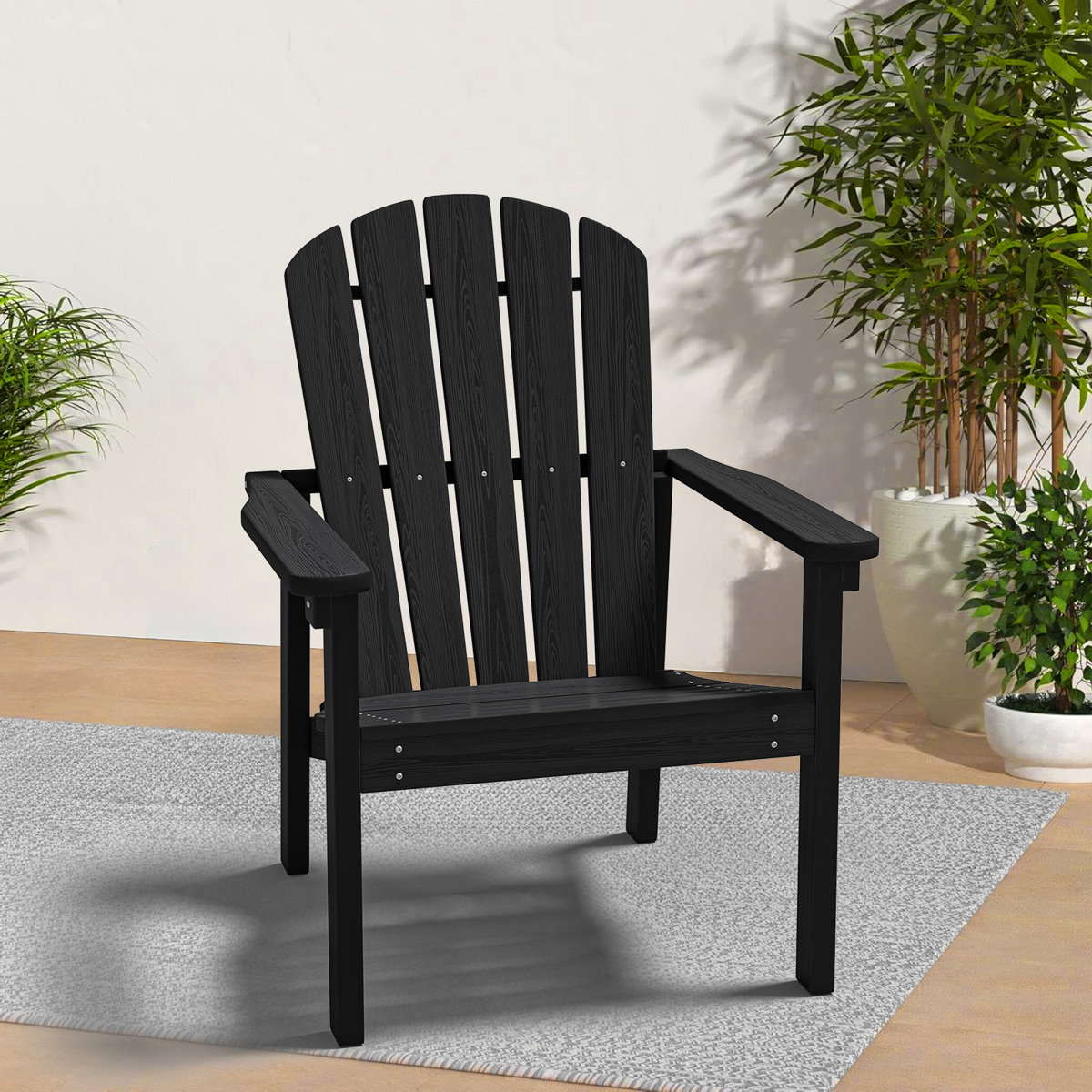 Highland Dunes Stackable HDPE Adirondack Chair – Weather-Resistant ...