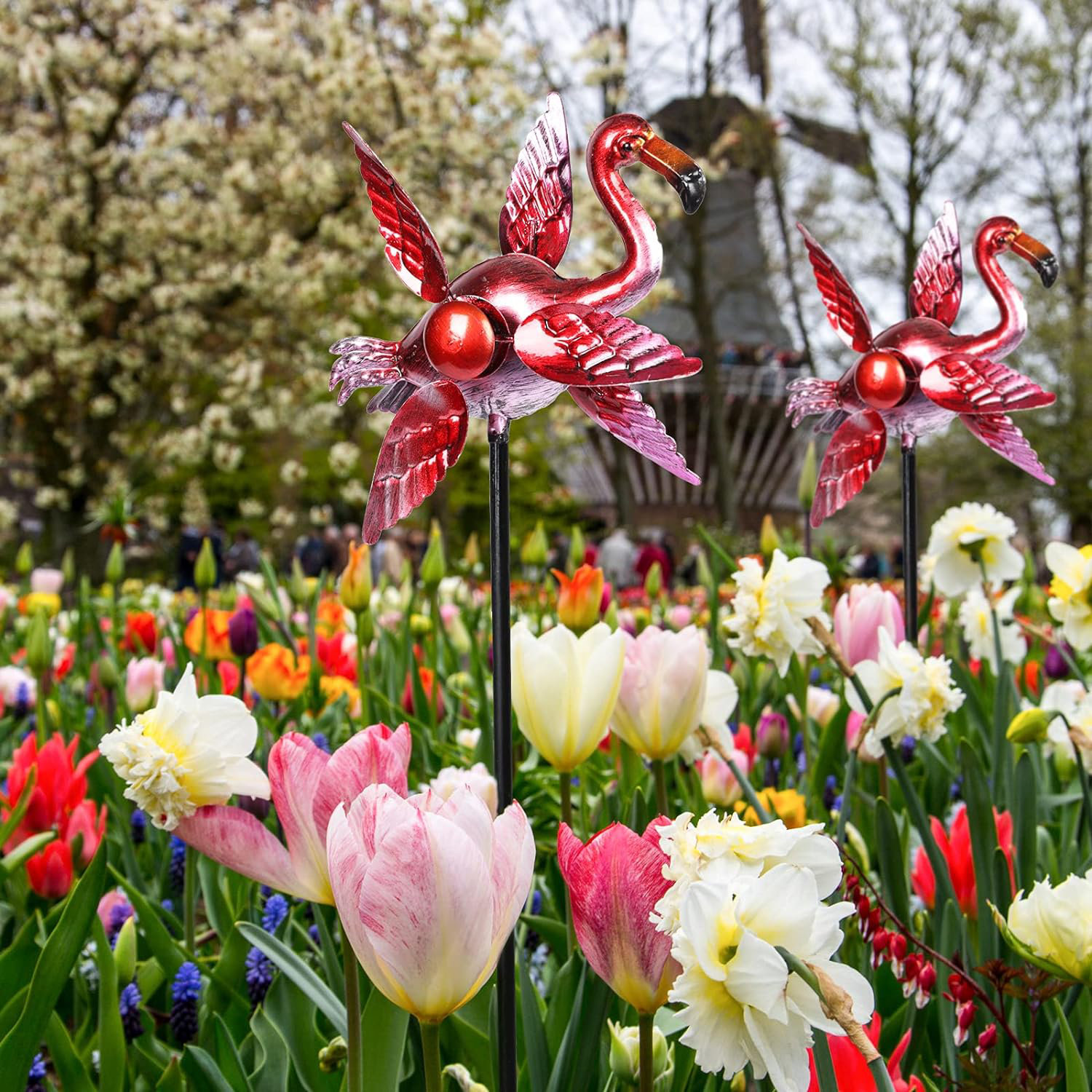 Arlmont & Co. 2 Pack Small Wind Spinner ,flamingo Wind Spinners Metal ...