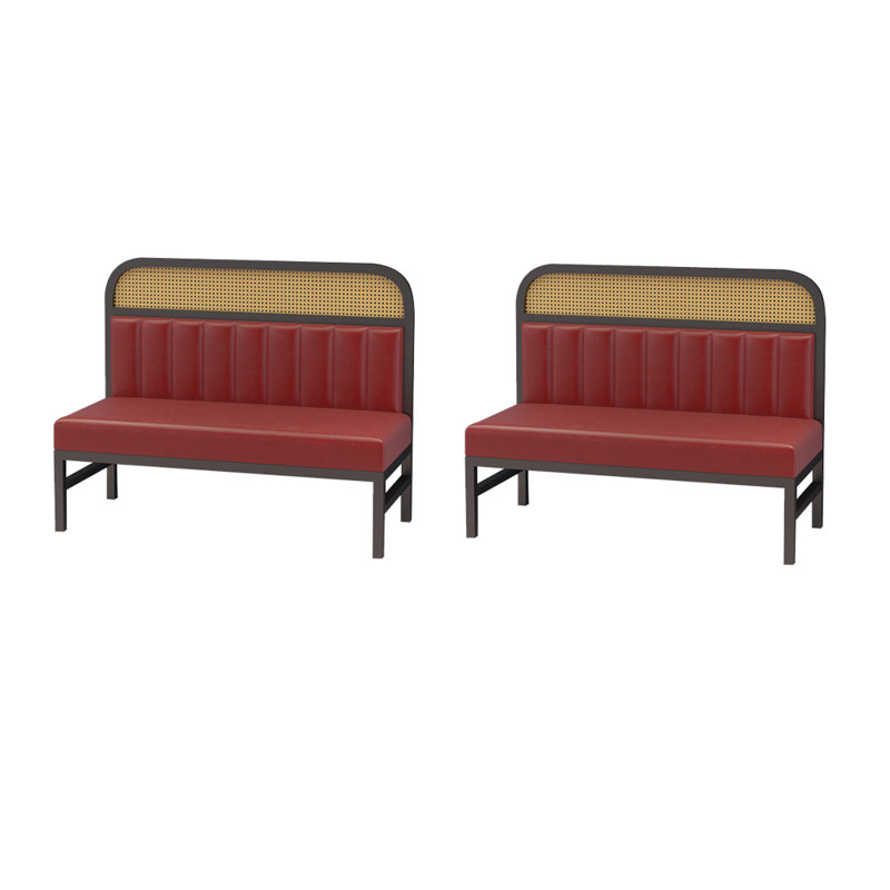 Canadian Linen Modern Restaurant Cafe Simple Red Benches Faux Leather ...