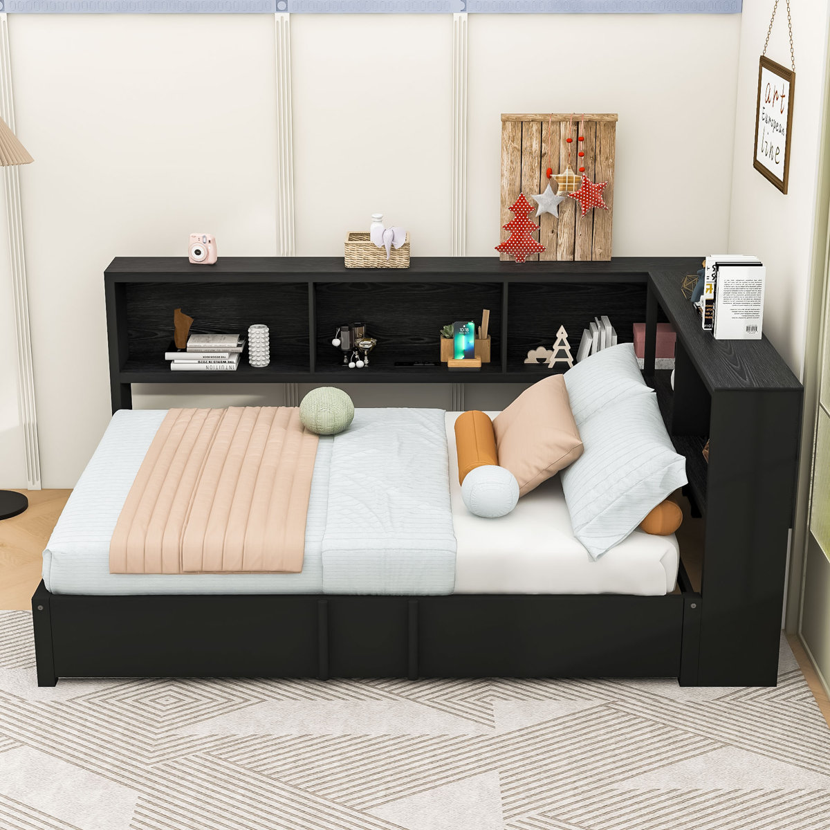 Latitude Run® Full-Size Metal Daybed with Twin Trundle, Built-In USB ...