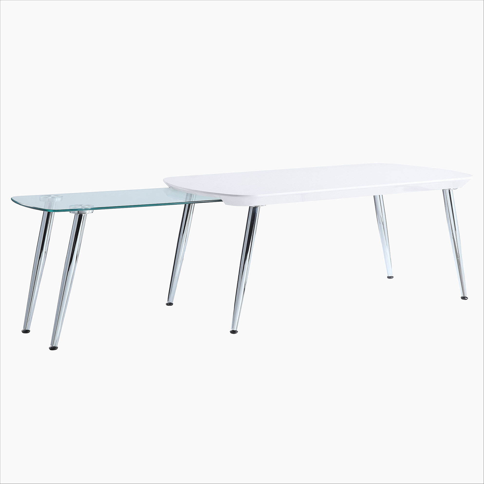 Wrought Studio™ Patina White & Chrome Finish Coffee Table | Wayfair