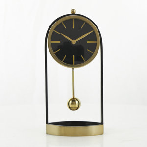 Mercer41 Analog Metal Quartz Tabletop Clock in Black/Gold & Reviews ...