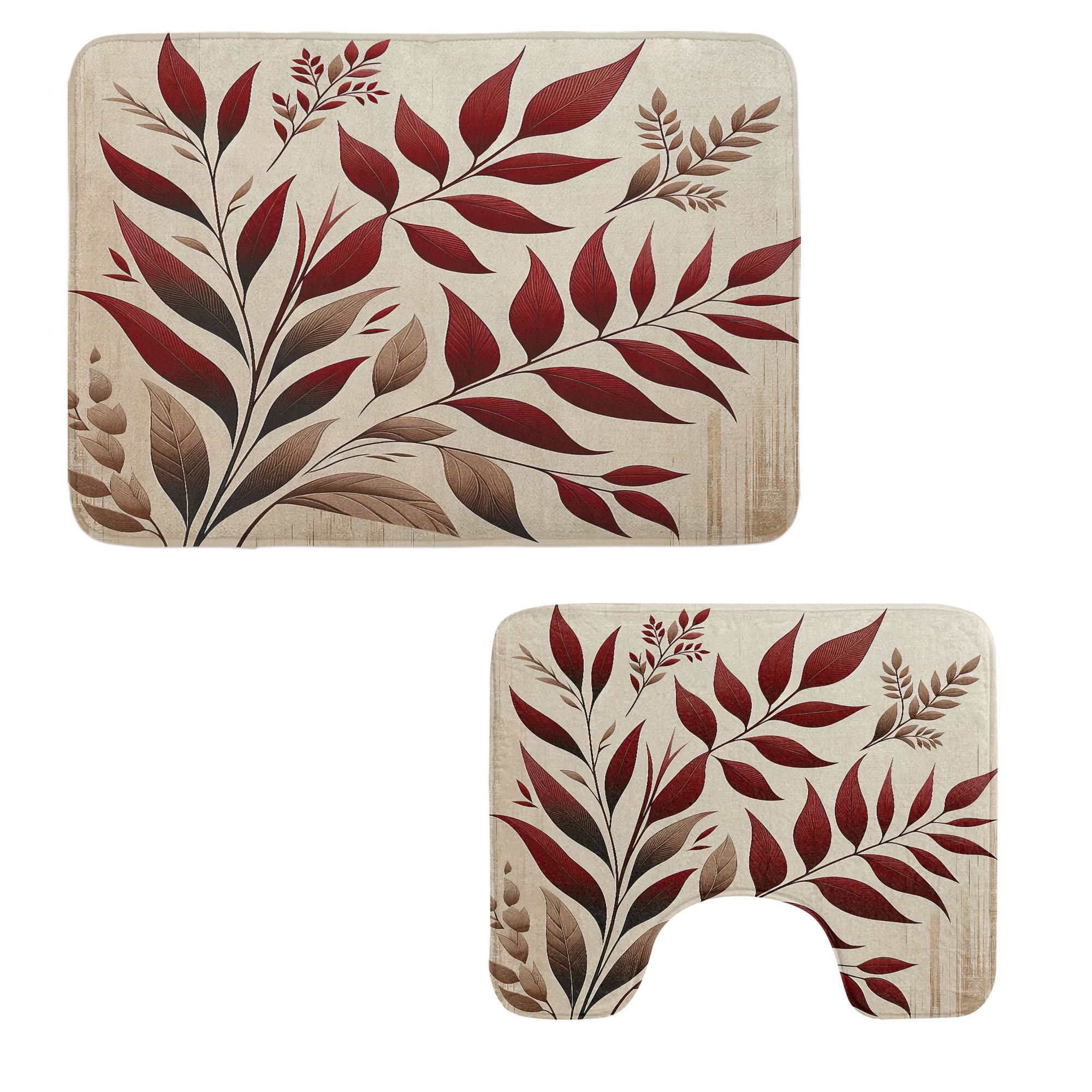 East Urban Home Botanic Modern Bathroom Rug Set 2 Pieces Rectangle ...