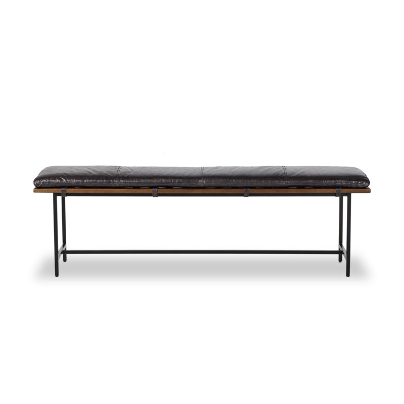 Trent Austin Design® Moua Genuine Leather Upholstered Bench | Wayfair