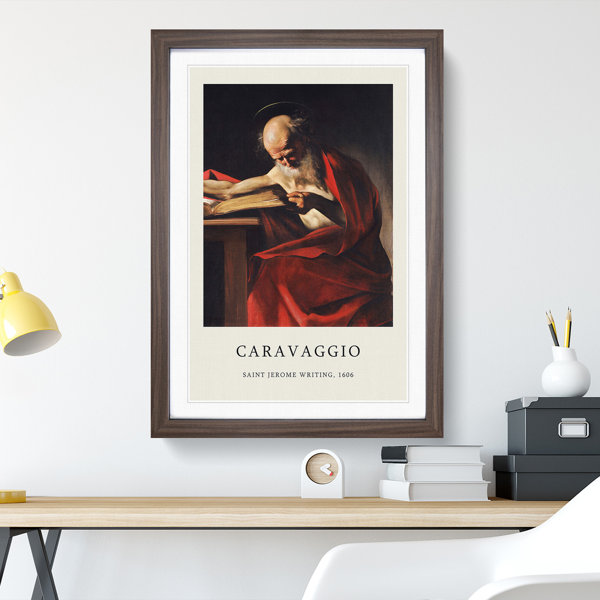 East Urban Home Saint Jerome Writing by Caravaggio - Picture Frame ...