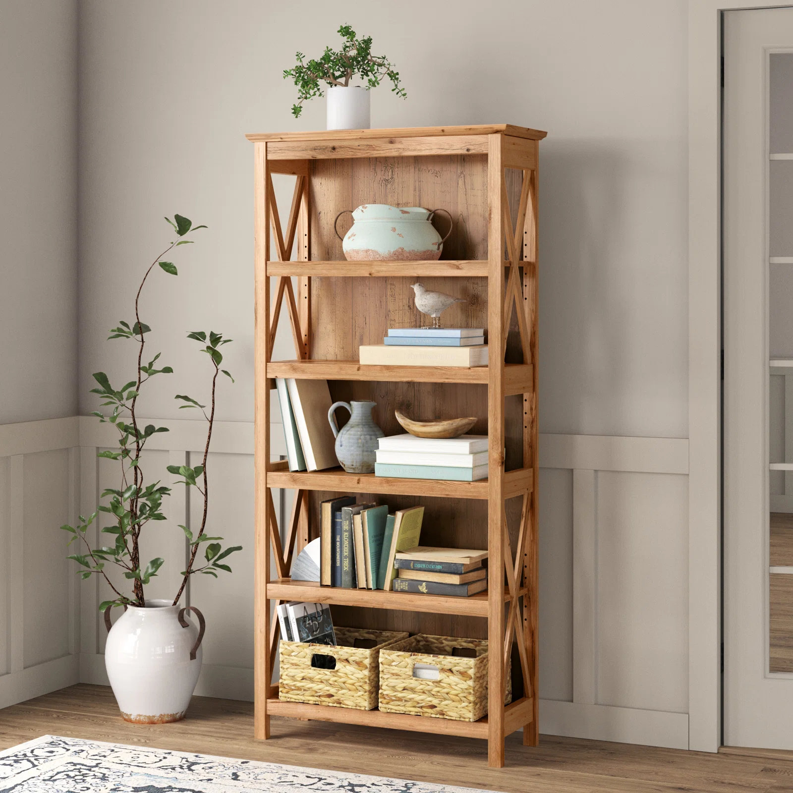 Laurel Foundry Modern Farmhouse® Kelch 71" H x 33" W Standard Bookcase ...