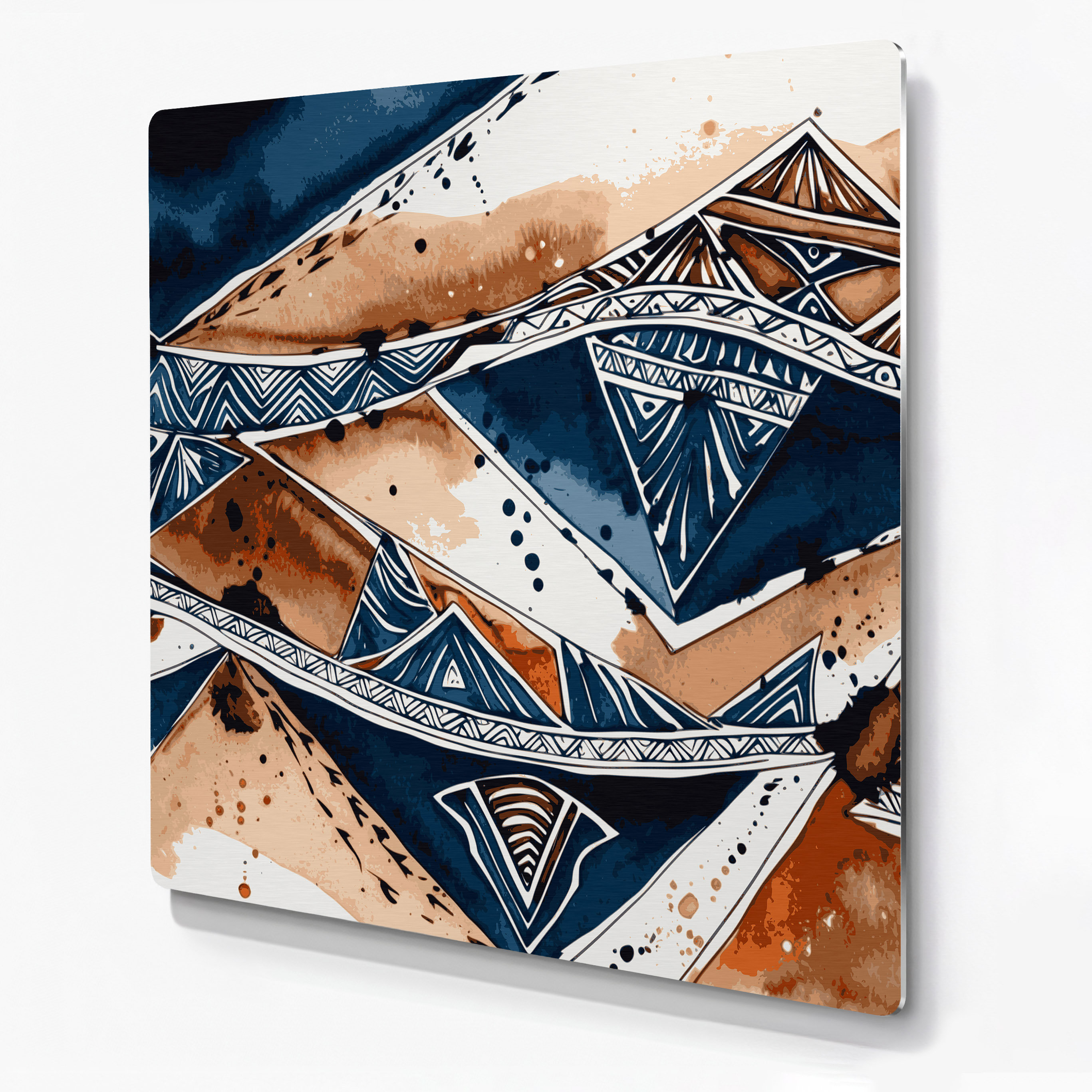Hokku Designs Hawaiian Kapa Patterns Gray Metal Wall Art | Wayfair