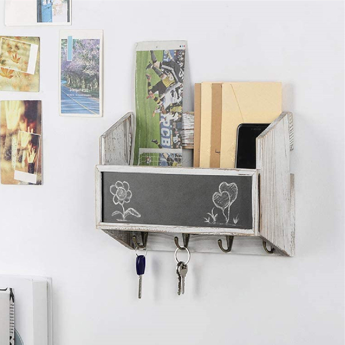 Loon Peak® Careron Wall Storage Organizer with Key Hooks | Wayfair
