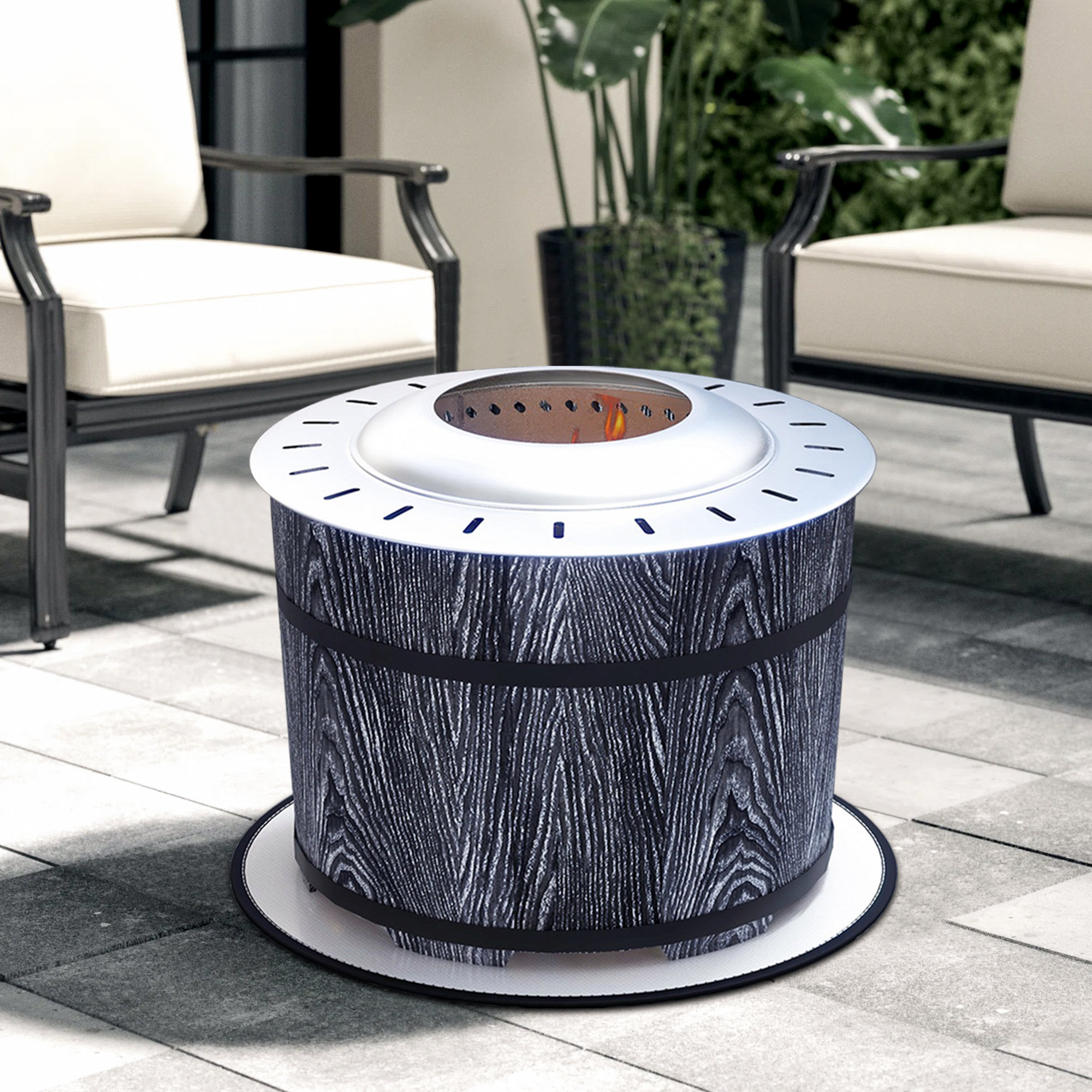 BESTCOSTY 20" Black Portable Wood Burning Smokeless Fire Pit, Camping ...