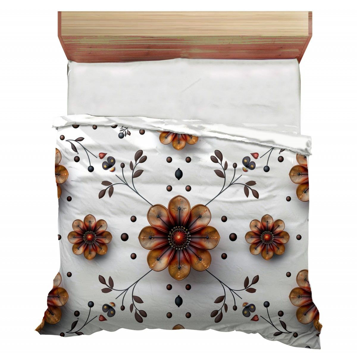 VisionDecor Floral Motif Bedding Visual Art Comforter Botanical ...