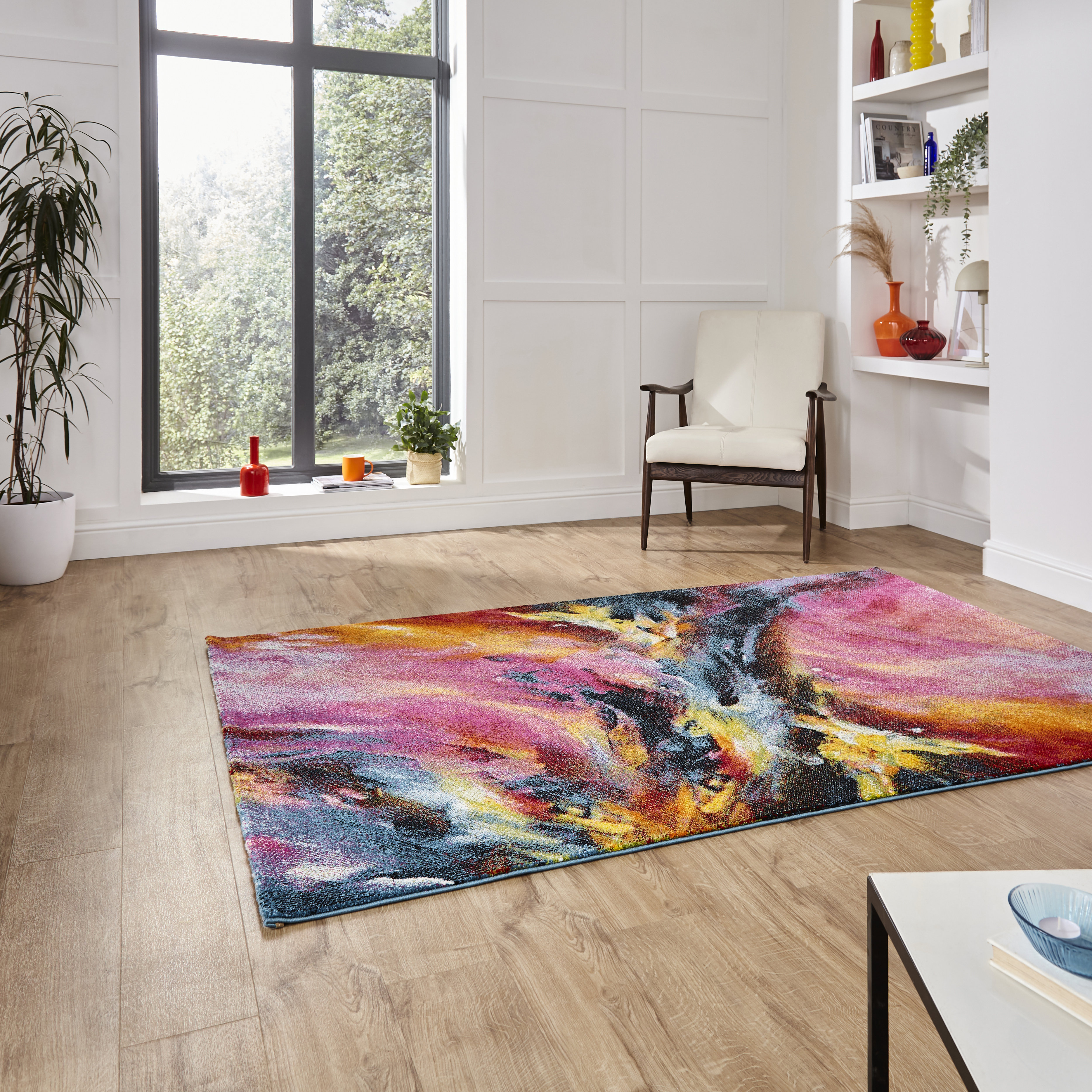 Ivy Bronx Valleystone area rug Machine Woven Rectangle Multi coloured ...