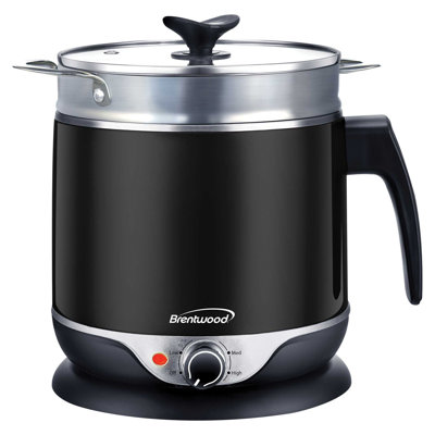 Brentwood Stainless Steel 1.6 Quart Electric Hot Pot Cooker And Food ...