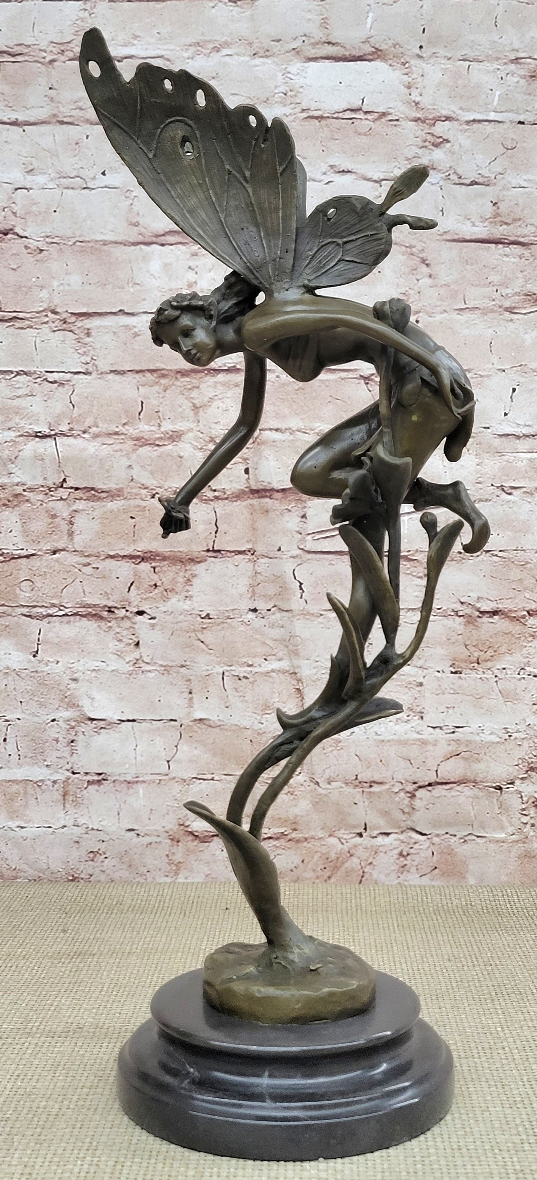 Bloomsbury Market Mythical Fairy Nymph Flower Floral Scene Bronze ...