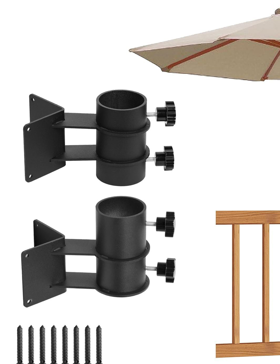 Arlmont & Co. Patio Parasol Stand Angle Bracket, Stainless Steel ...