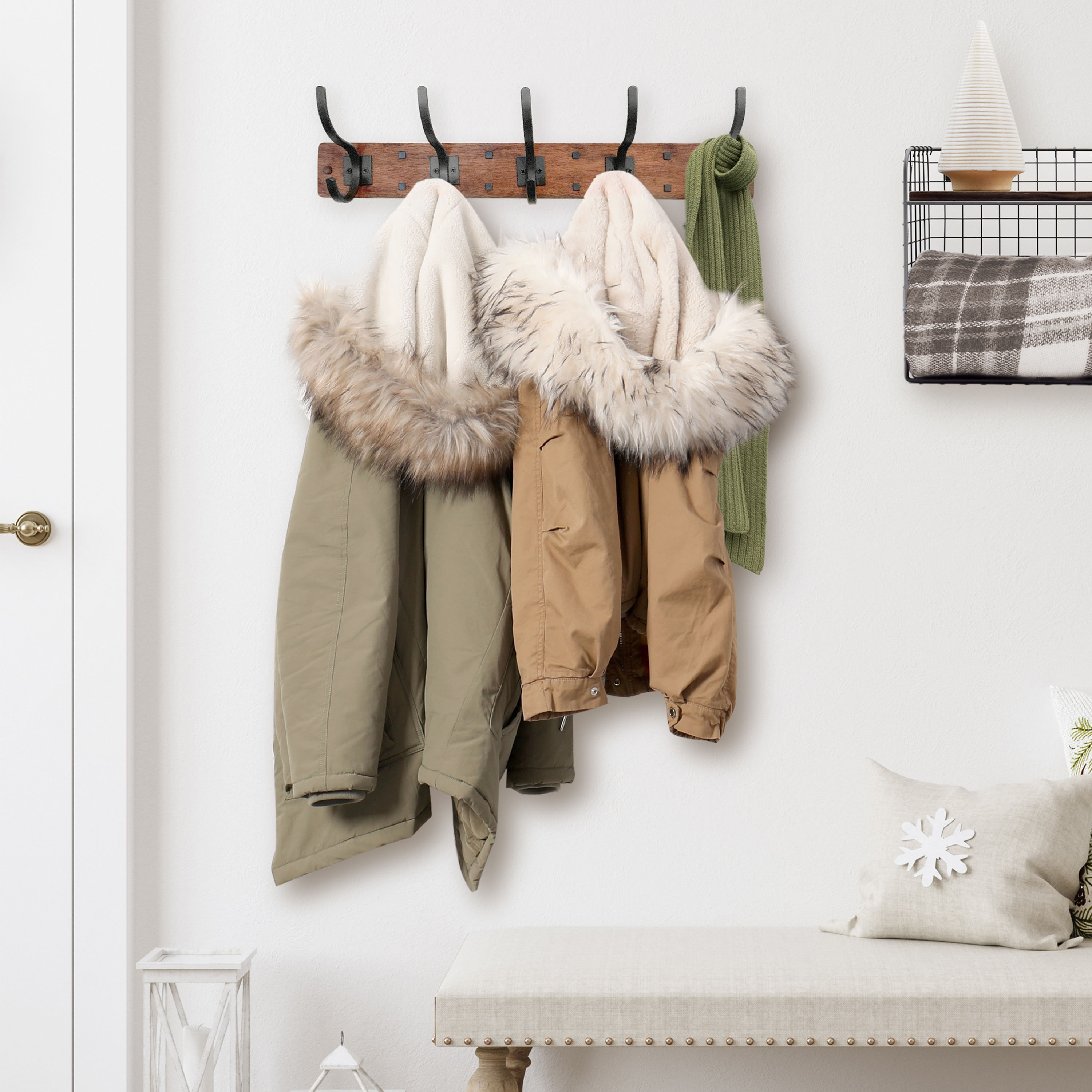 Spectrum Richmond Solid Wood 5 - Hook Wall Mounted Coat Rack & Reviews ...