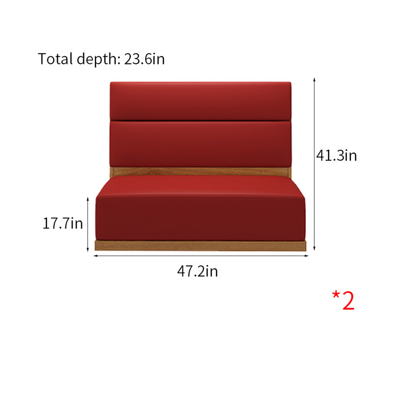 Canadian Linen Modern Simple Cafe Restaurant Red Benches Faux Leather ...
