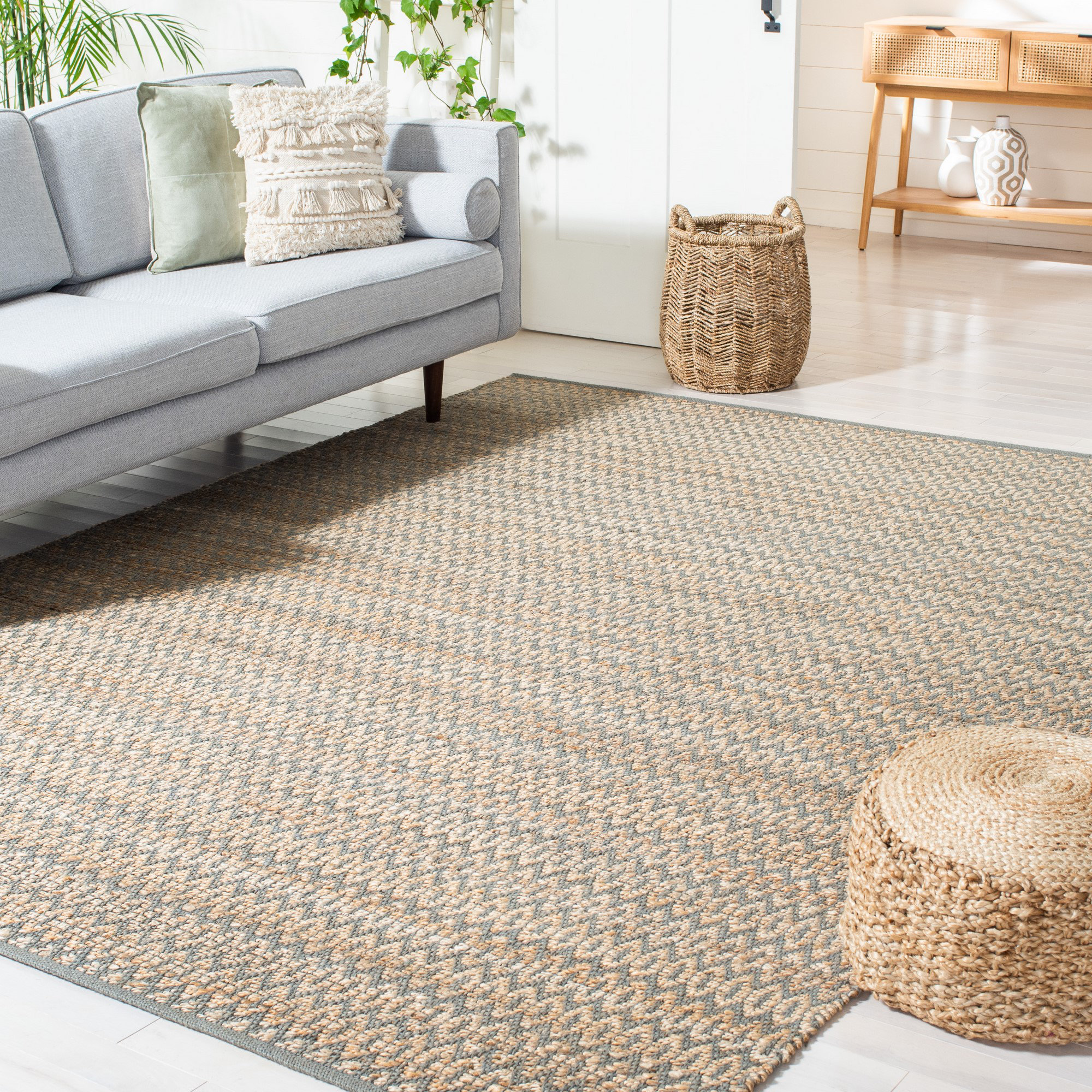 Bay Isle Home™ Cirencester Natural Fiber Pit Loom Hemp Geometric Rug ...