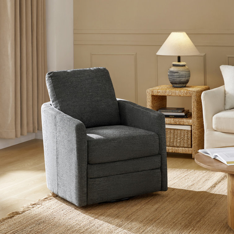 Latitude Run® Alfonso Upholstered Swivel Chair With Removable Cushion ...