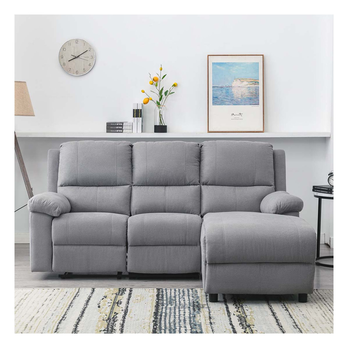 Ebern Designs Hayder 3 Seater Reclining Corner Sofa | Wayfair.co.uk