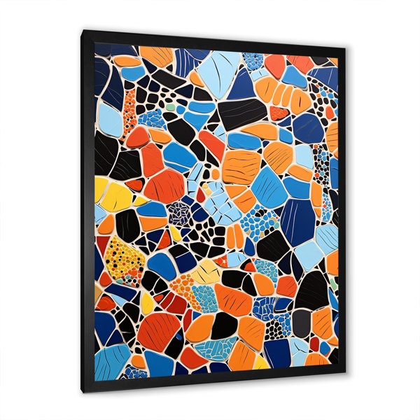 Wrought Studio™ Orange Blue Color Tiles - Abstract Tile Wall Art | Wayfair