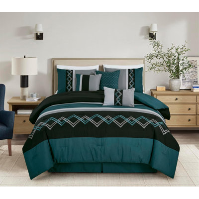 teal chevron comforter