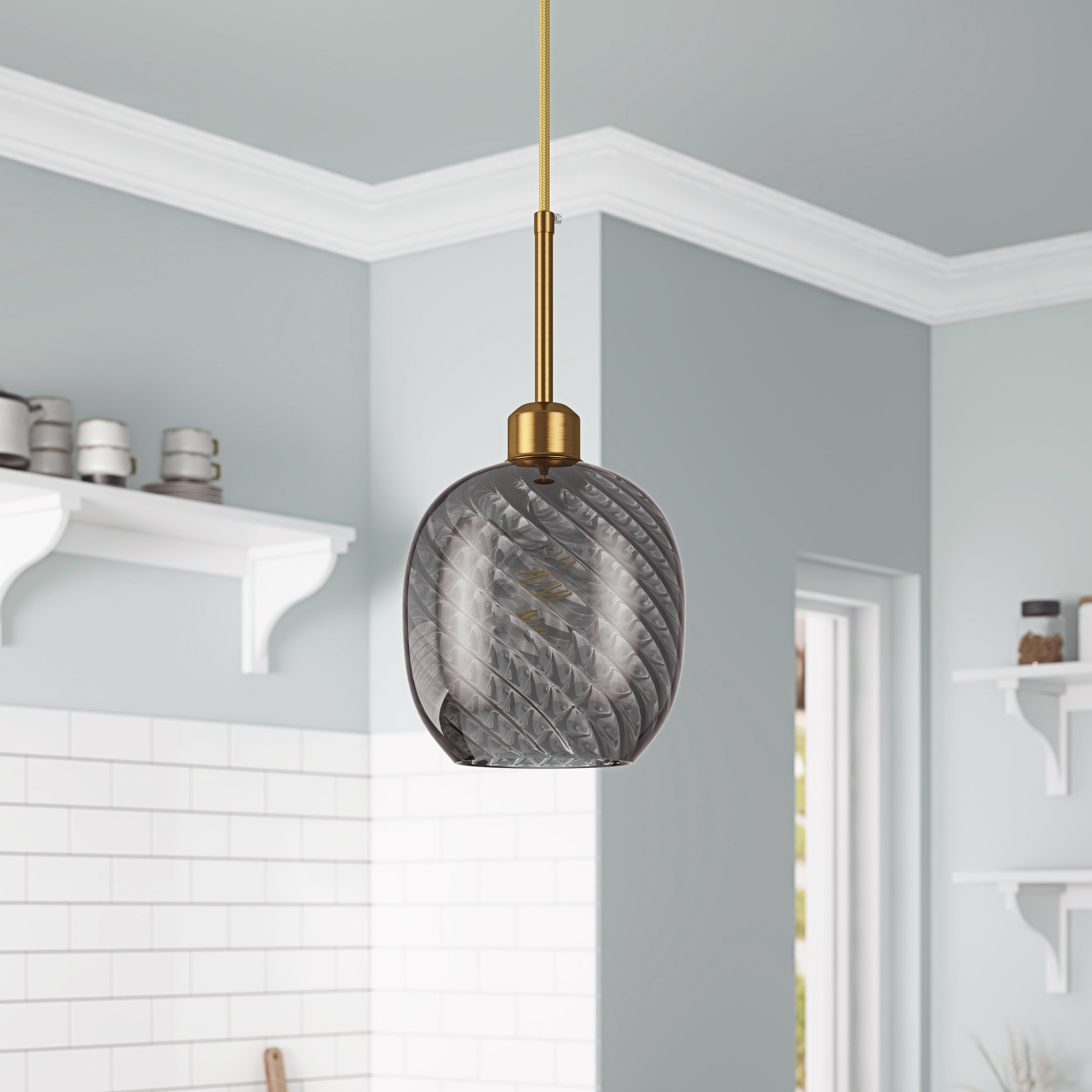 Willa Arlo Interiors Luminaires suspendus en verre à intensité variable ...