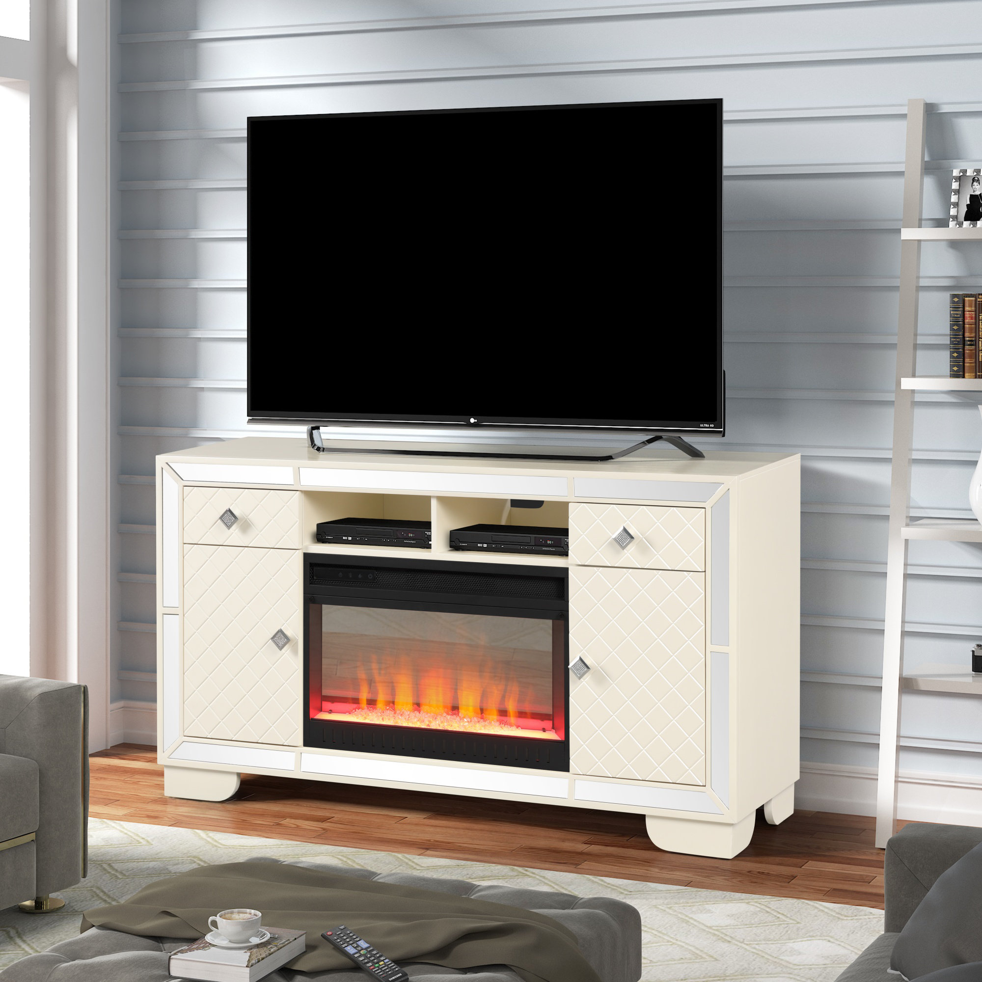 Everly Quinn TV Stand With Electric Fireplace - Wayfair Canada