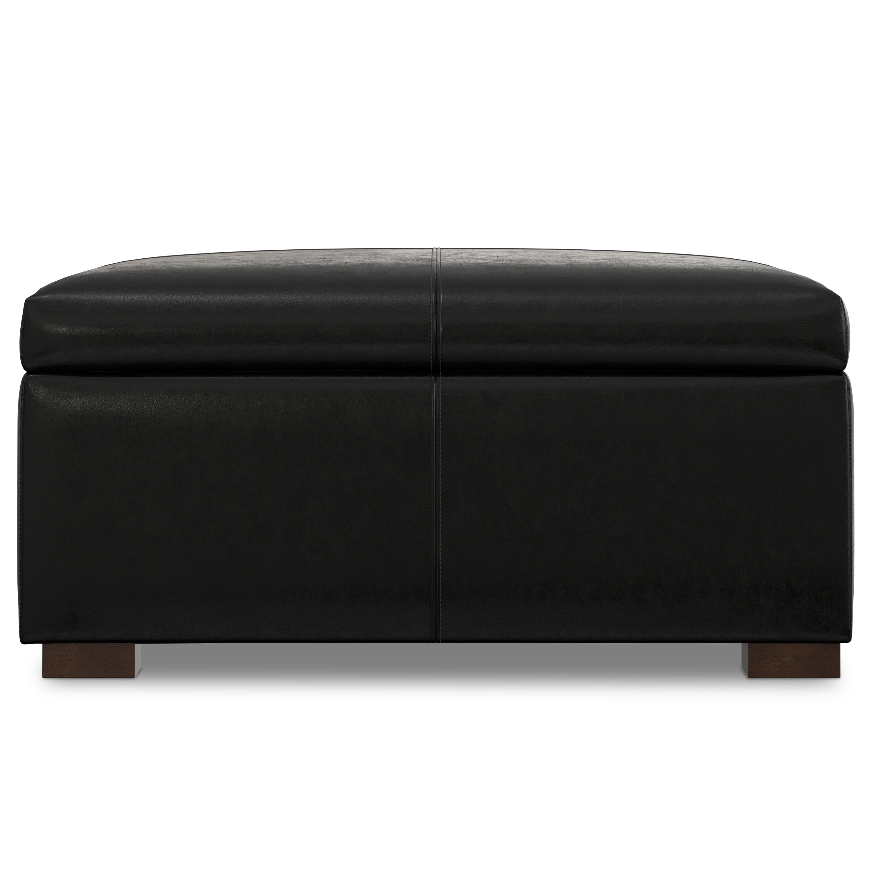 Simpli Home Gabbie 36"W Upholstered Square Coffee Table Storage Ottoman ...