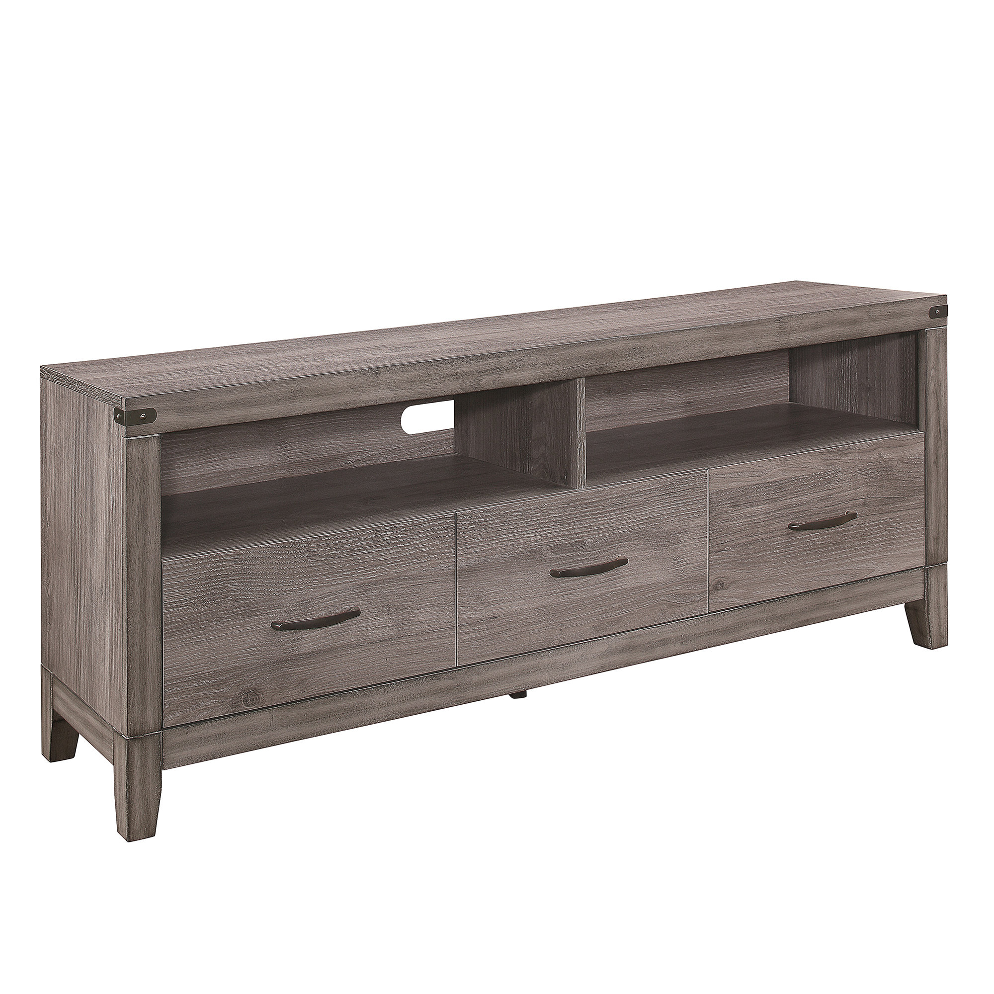 August Grove Korey 66 In. Brownish Grey TV Stand With 2 Storage Drawers ...
