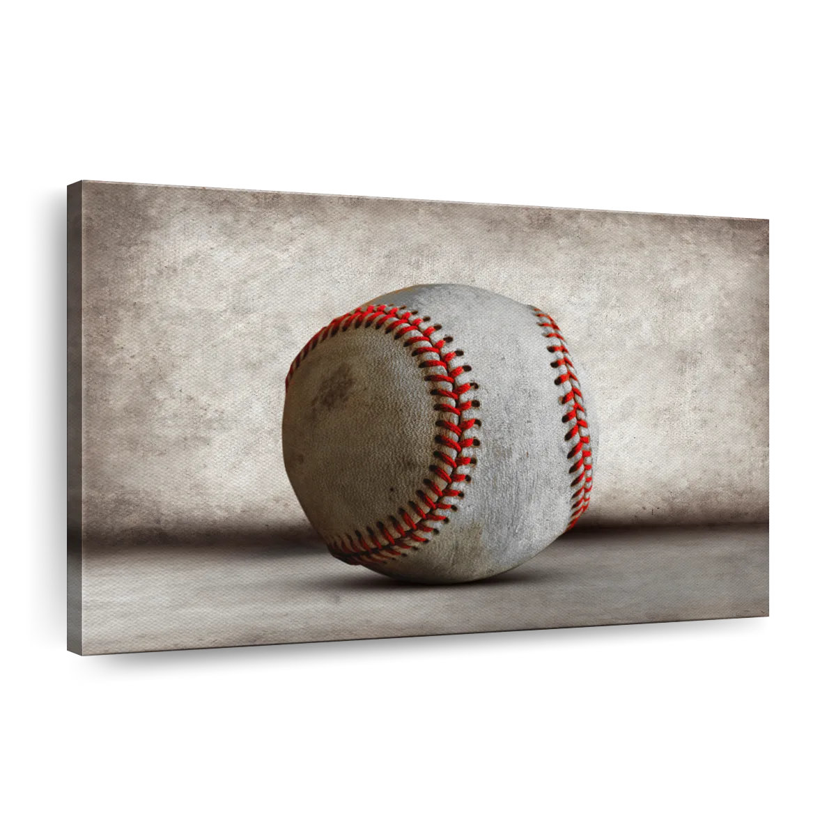 Ebern Designs Worn Out Baseball On Canvas Print | Wayfair