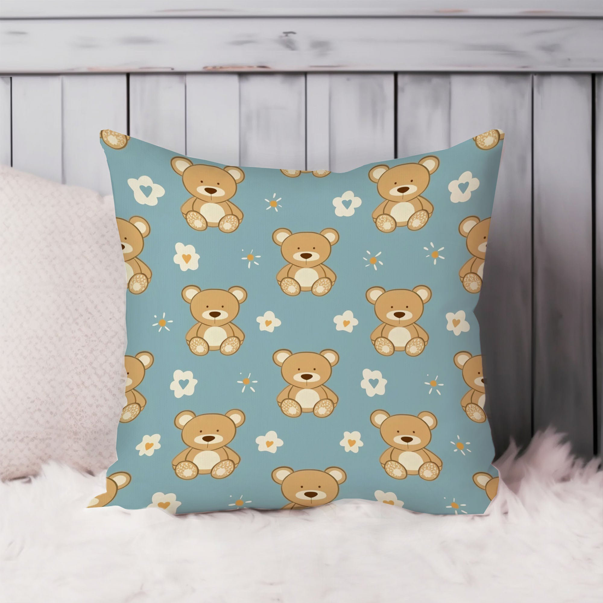 Ethan Taylor Teddy Bears Pattern Kids Room Children's Art III Pillow ...