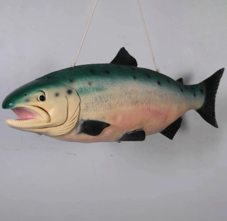 Rosecliff Heights Hanging Salmon Life Size Fish Statue | Wayfair