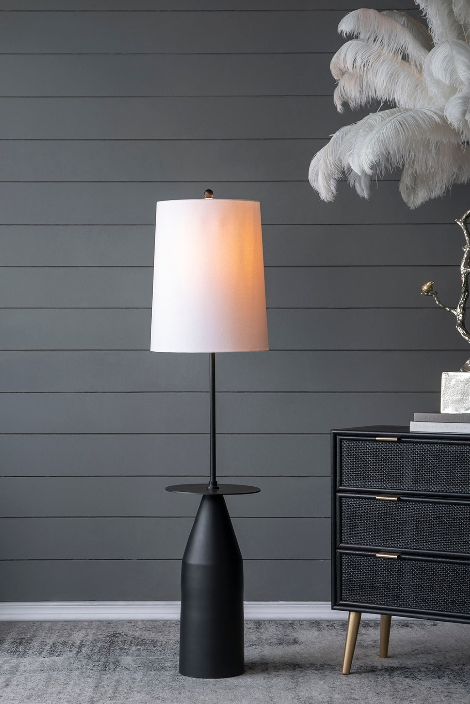 Hokku Designs Jessikah 61" LED Tray Table Floor Lamp | Wayfair