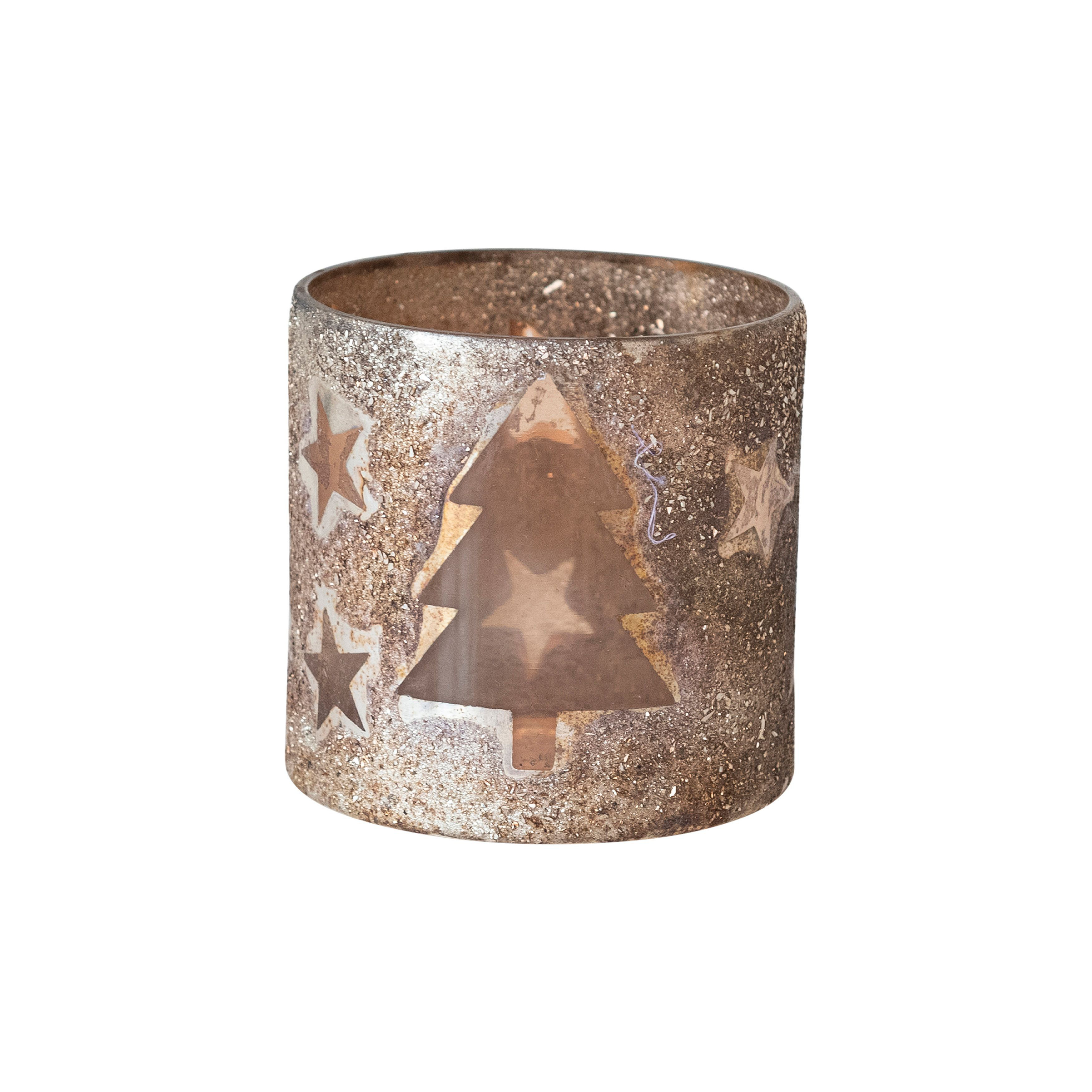 Loon Peak® Mercury Glass Votive Candleholder With Laser Etched Trees ...