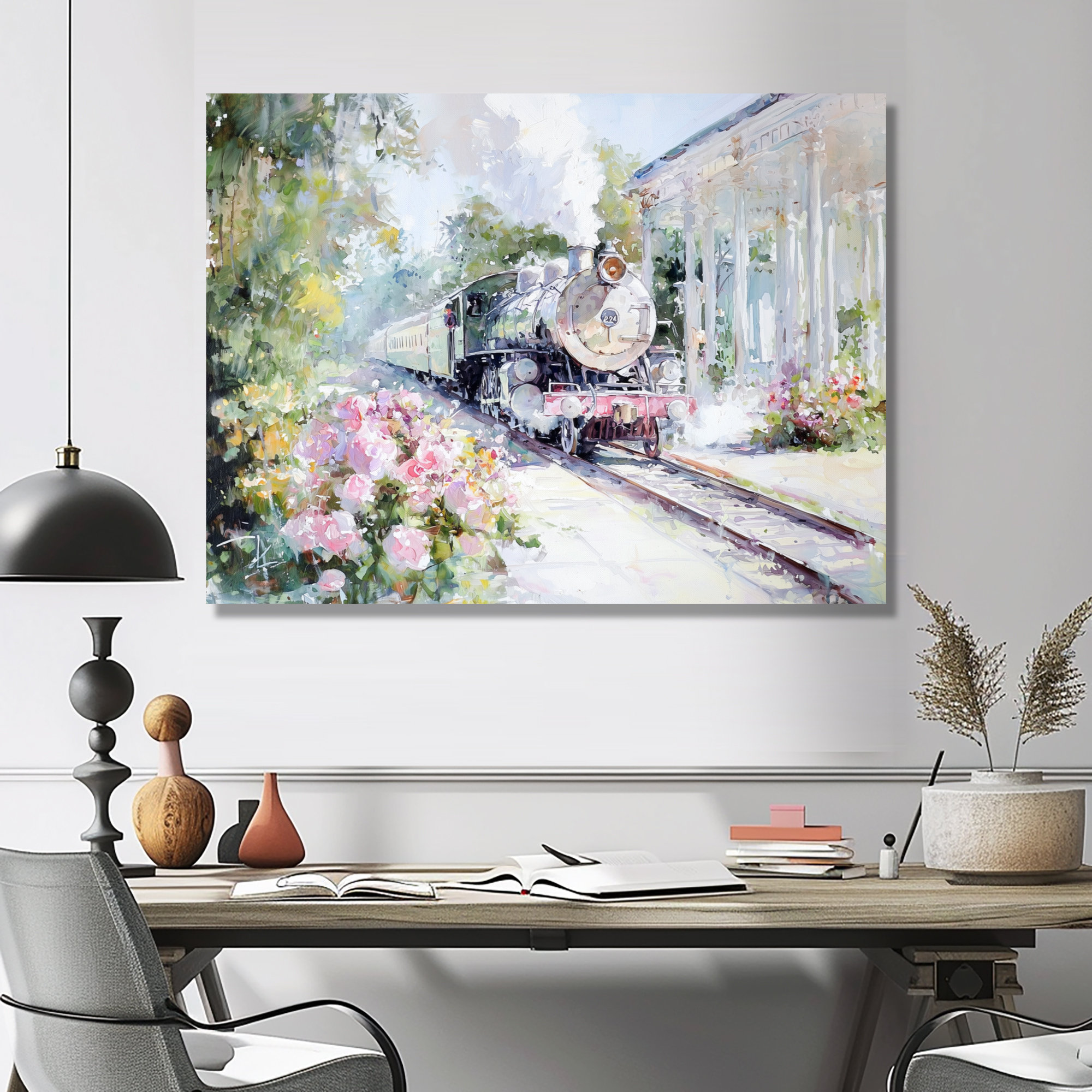 Ophelia & Co. Trains Playful Quirky Garden Scene II - Train Metal Wall ...
