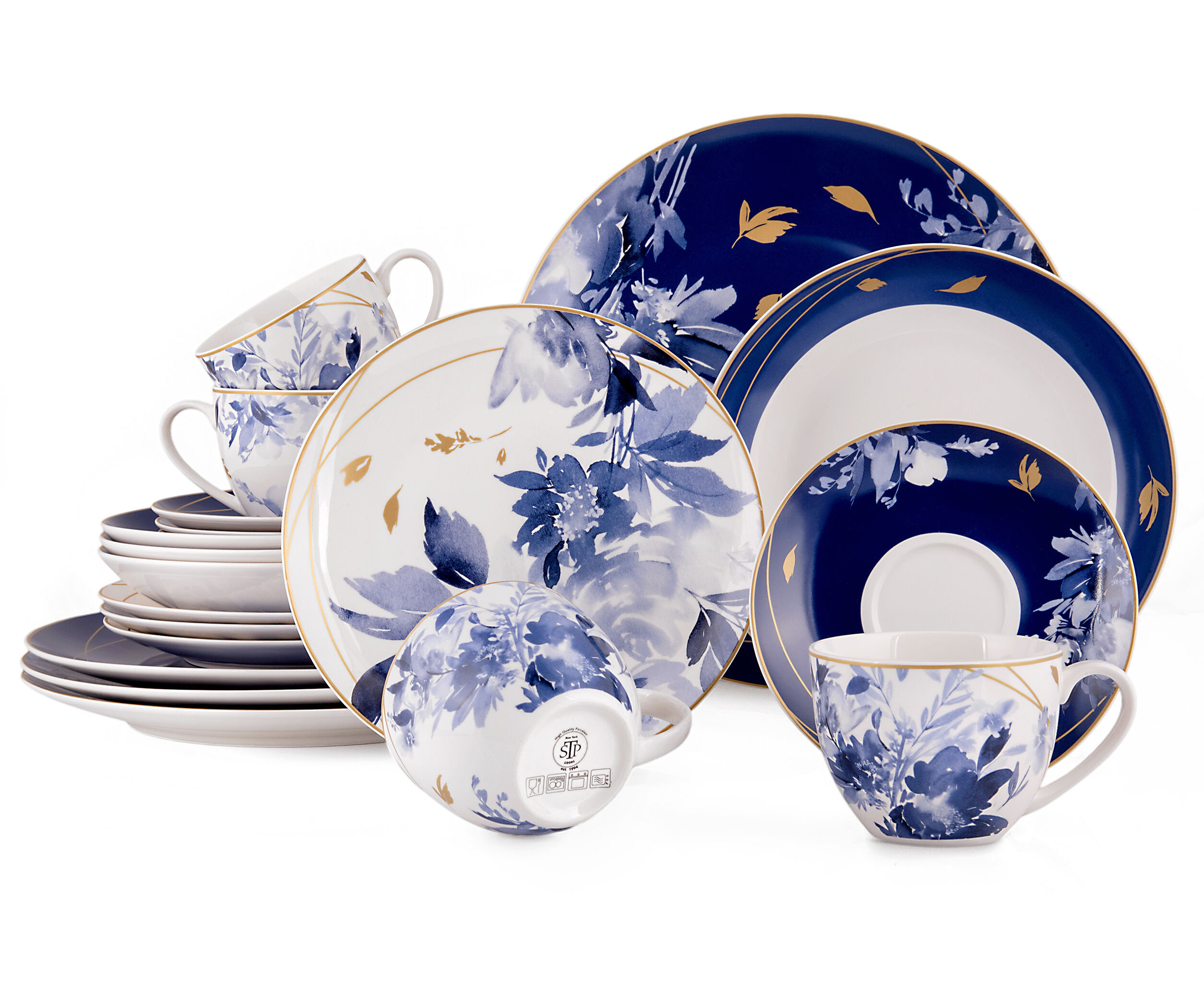 STP Goods Day And NIght Porcelain China Dinnerware Set - Service for 4 ...