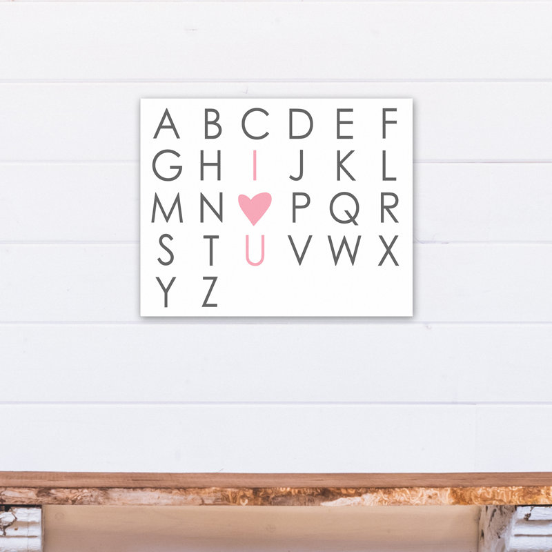 The Holiday Aisle® 'I Heart You Alphabet' Textual Art Print on Wrapped ...
