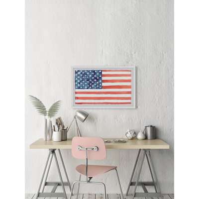 Marmont Hill Flag Of America Framed On Paper Painting | Wayfair