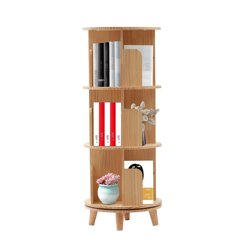 Corrigan Studio® Kamaia 360° Rotating Bookcase Book Storage Shelf ...