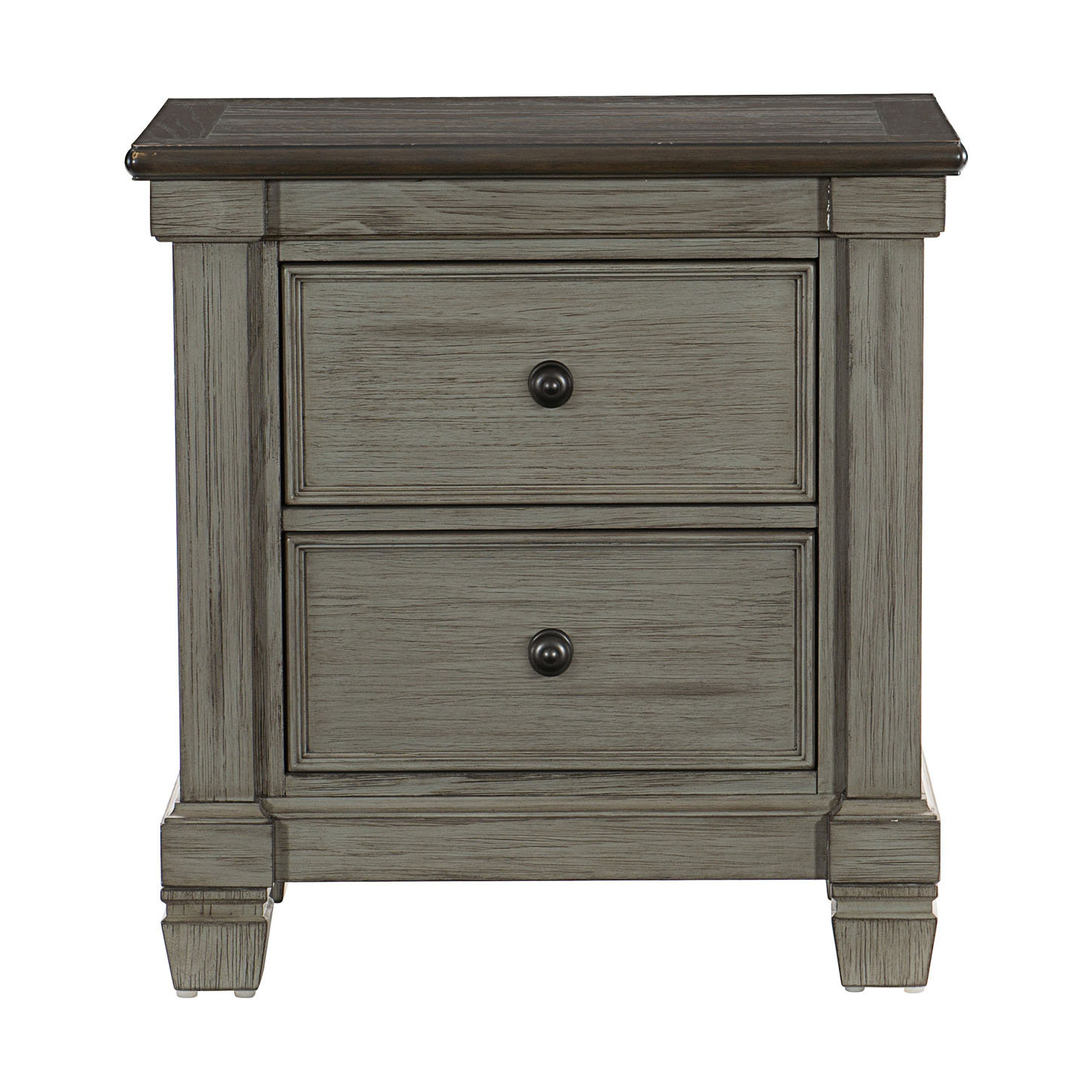 Canora Grey Transitional Rustic Style 1Pc Nightstand Of 2 Drawers ...