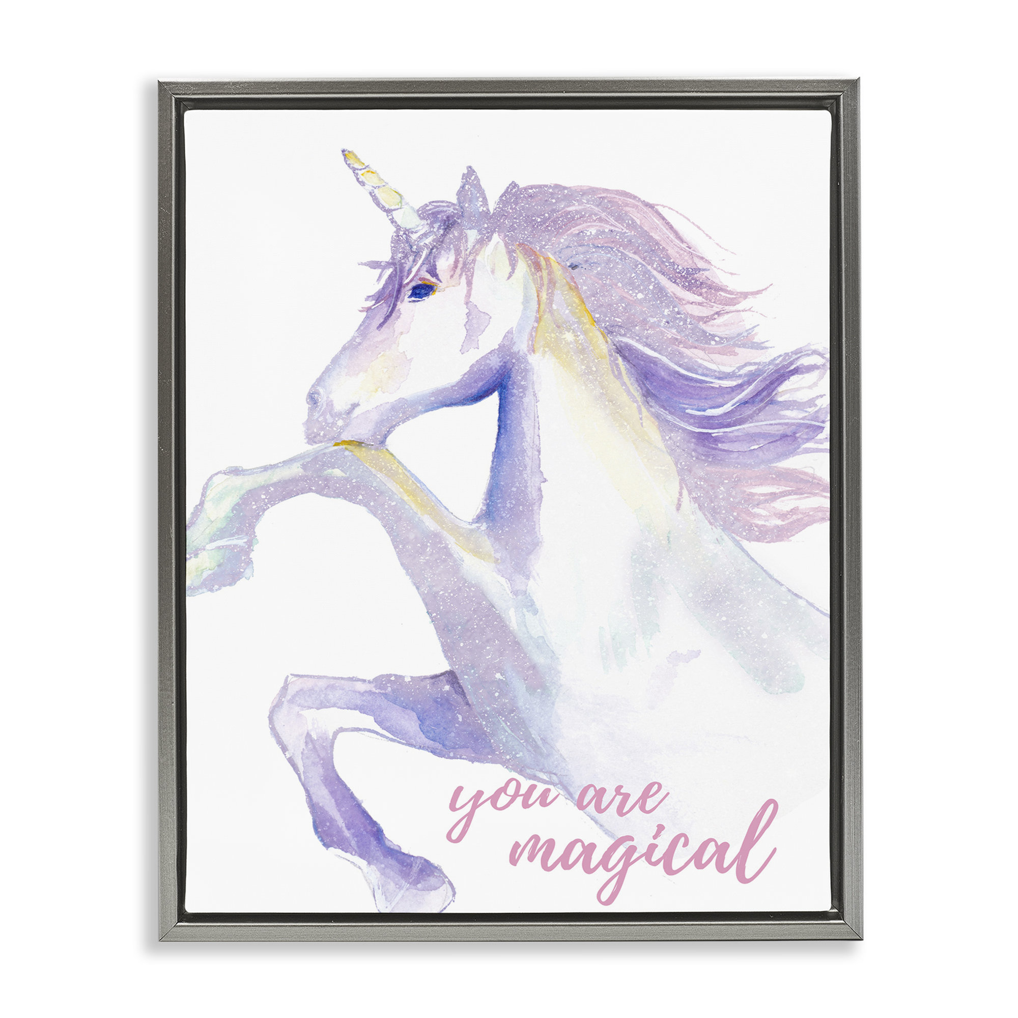 Trinx You Are Magical Unicorn Framed Floater Canvas Wall Art by Chelsea ...