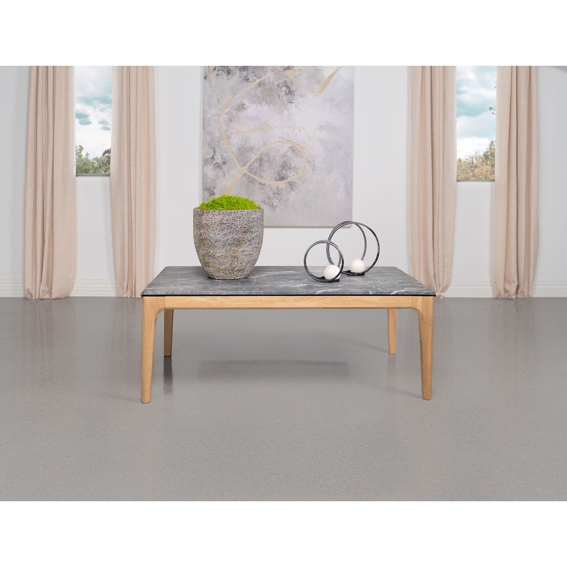 George Oliver Blaine Grey and Light Oak Rectangular SmartTop Coffee Table - Wayfair Canada