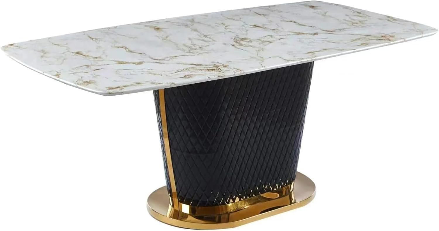 Mercer41 Sofia Lizabeth - Modern Dinner Table with Marble Effect ...