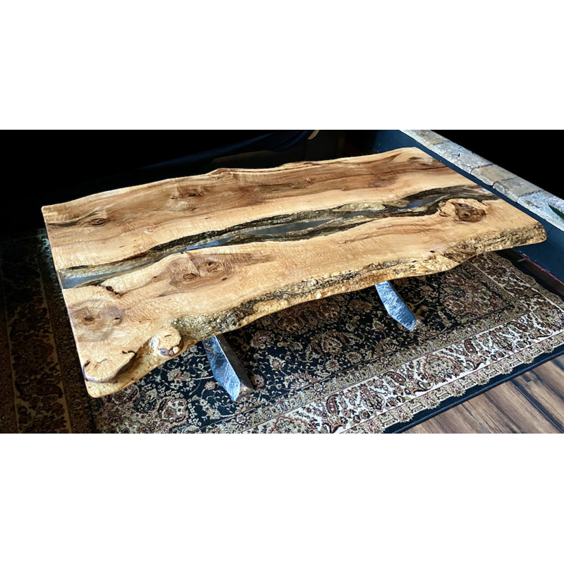 Steel Oak Live Edge Maple Epoxy Resin Table | Wayfair
