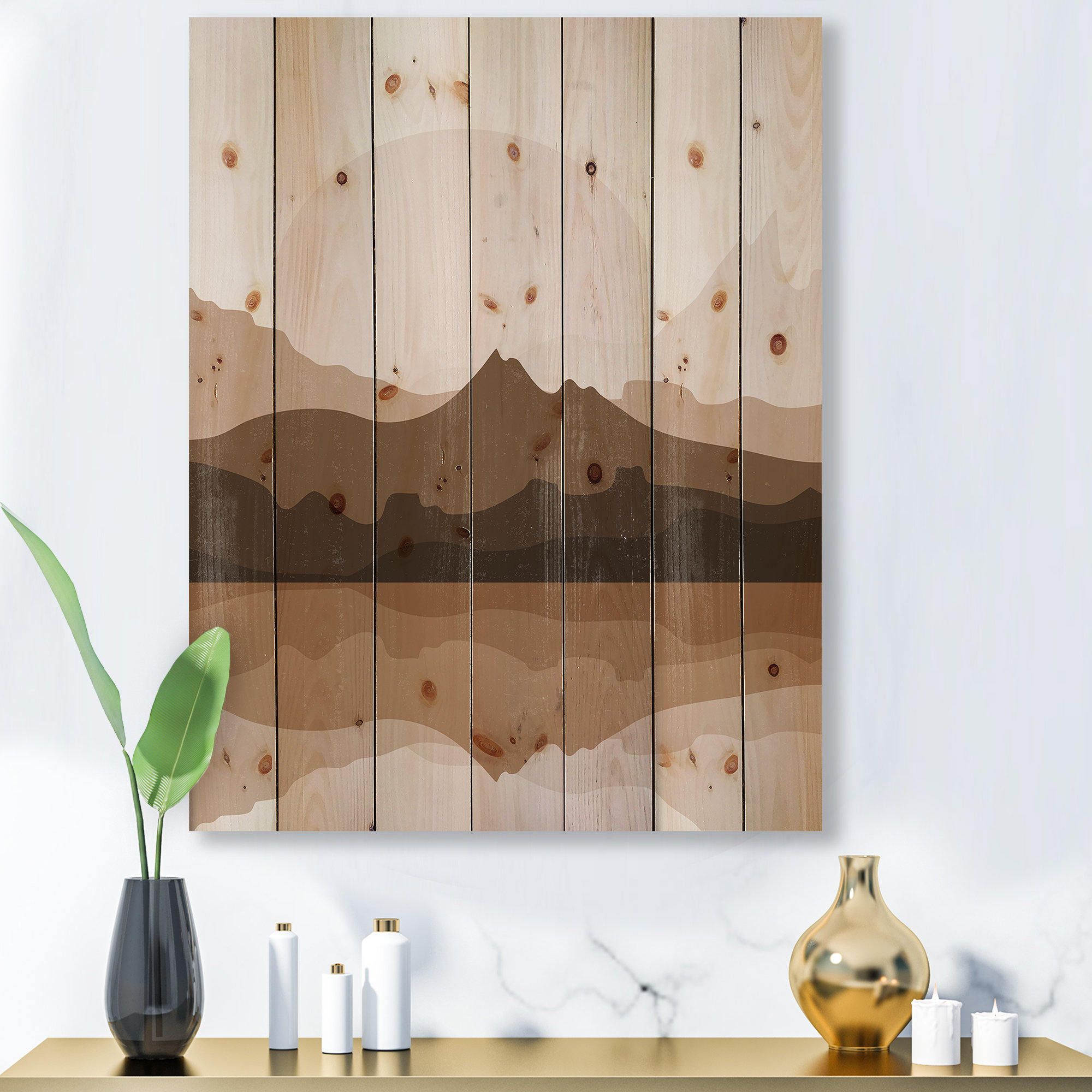 East Urban Home Minimalist Terracotta Landscape - Modern Print On ...