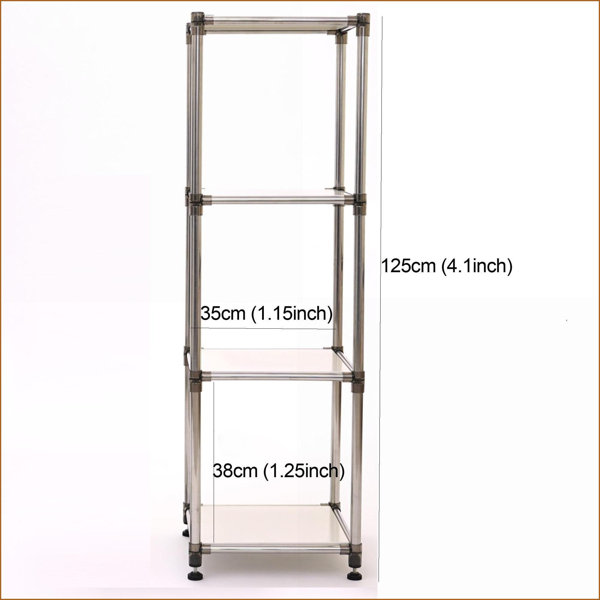 Wrought Studio Storage Shelving Unit 4-Tier Stainless Steel, 100lbs ...