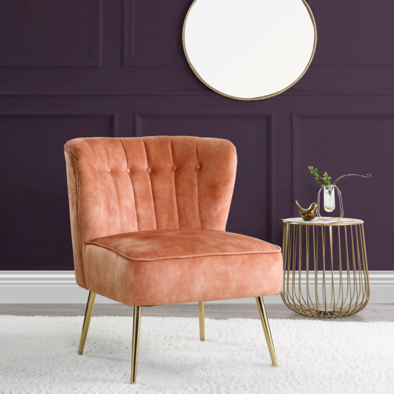 Mercer41 Tisbury Burnt Orange Tufted Wingback Accent Chair | Wayfair