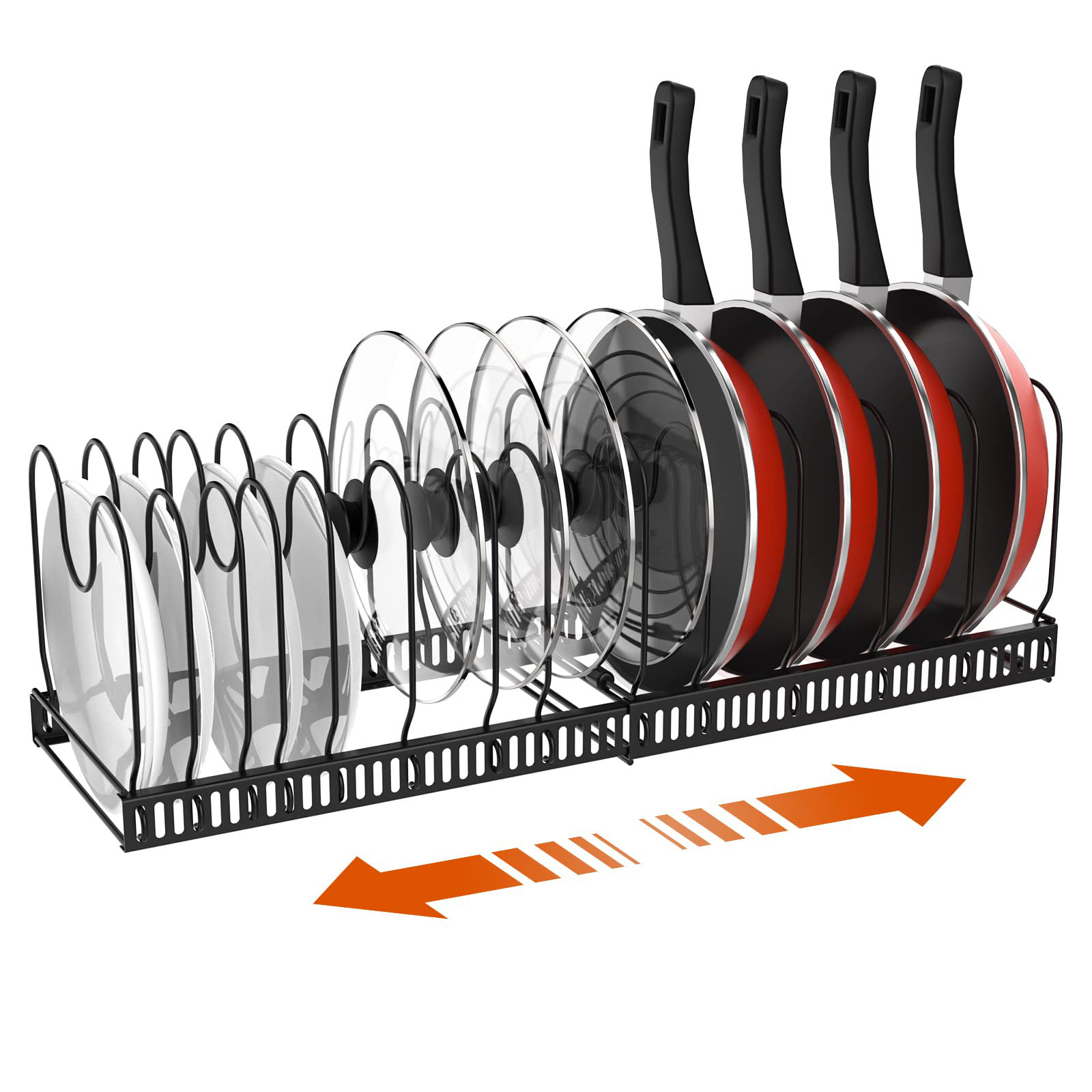Prep & Savour Pot And Pan Organizer Rack For Cabinet, Expandable Pot ...