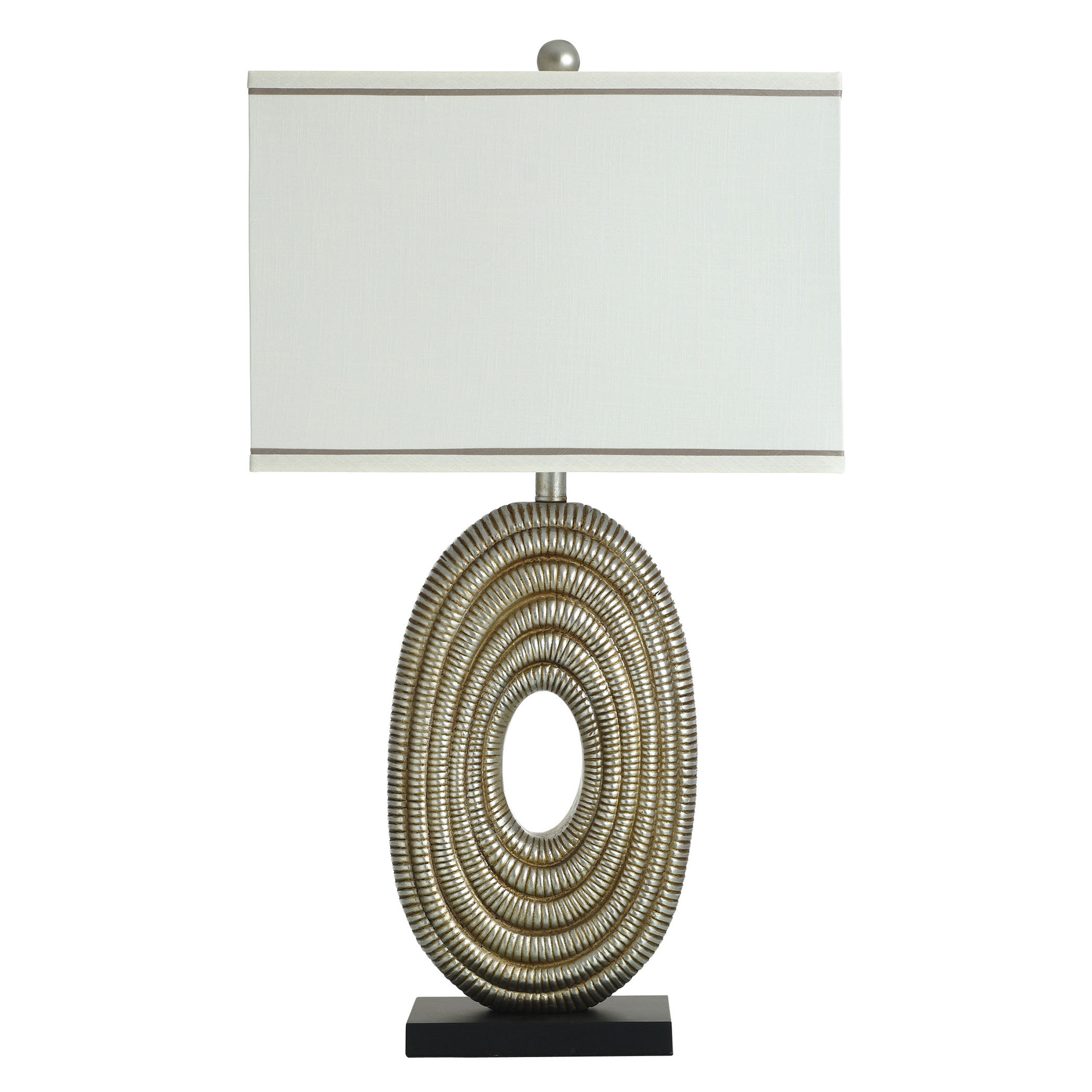 StyleCraft Home 32" Arcene Silver - Poly Table Lamp - Off White with ...