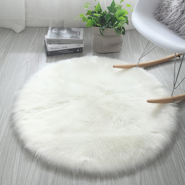 Everly Quinn Faux Fur Rug, Faux Sheepskin Shag Rug, Home Style ...